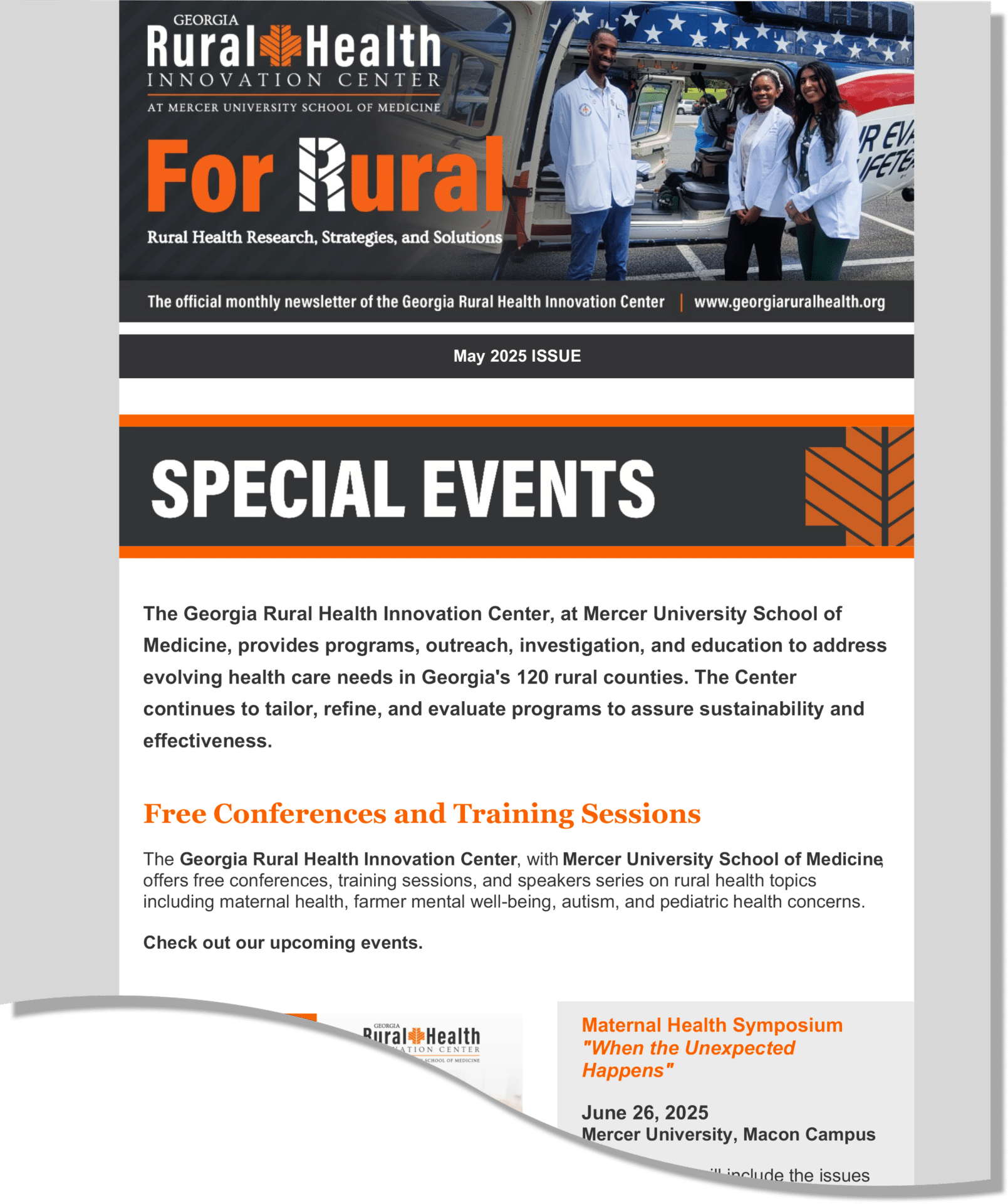 For Rural Monthly Newsletter | Georgia Rural Health Innovation Center